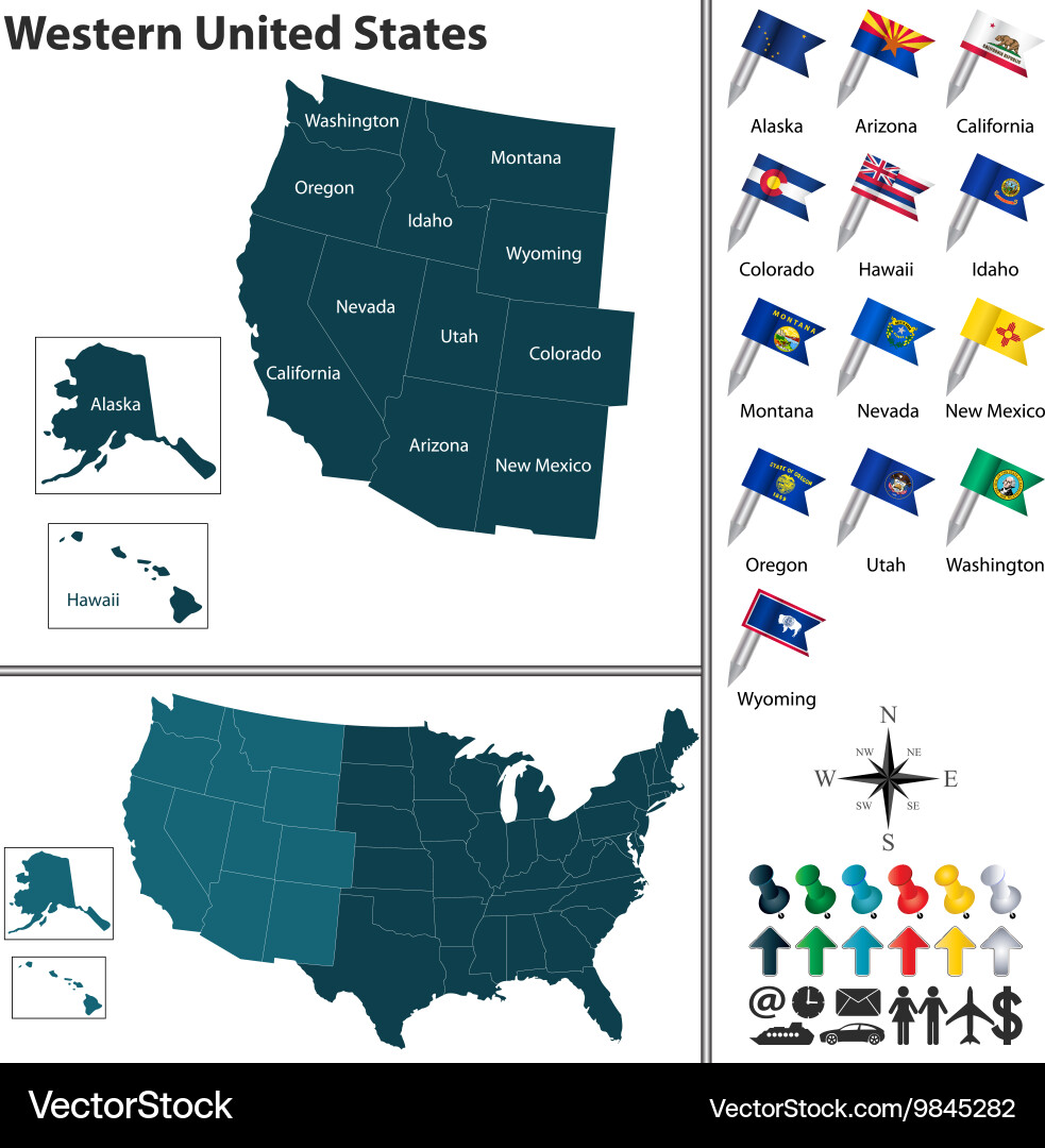Western States Map Of United States US Western Map