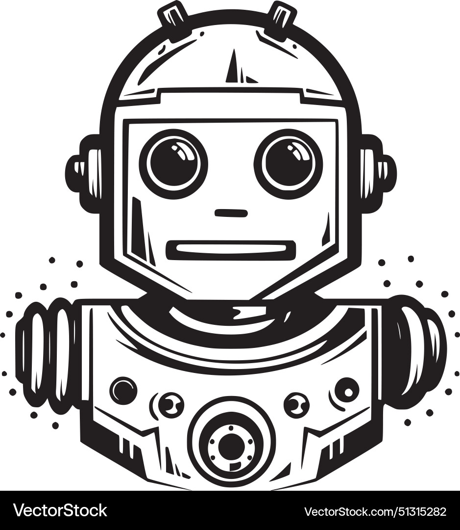 Robot - minimalist and simple silhouette Vector Image