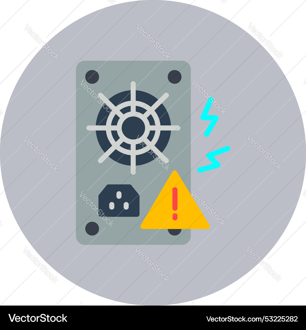 Short circuit flat circle icon Royalty Free Vector Image