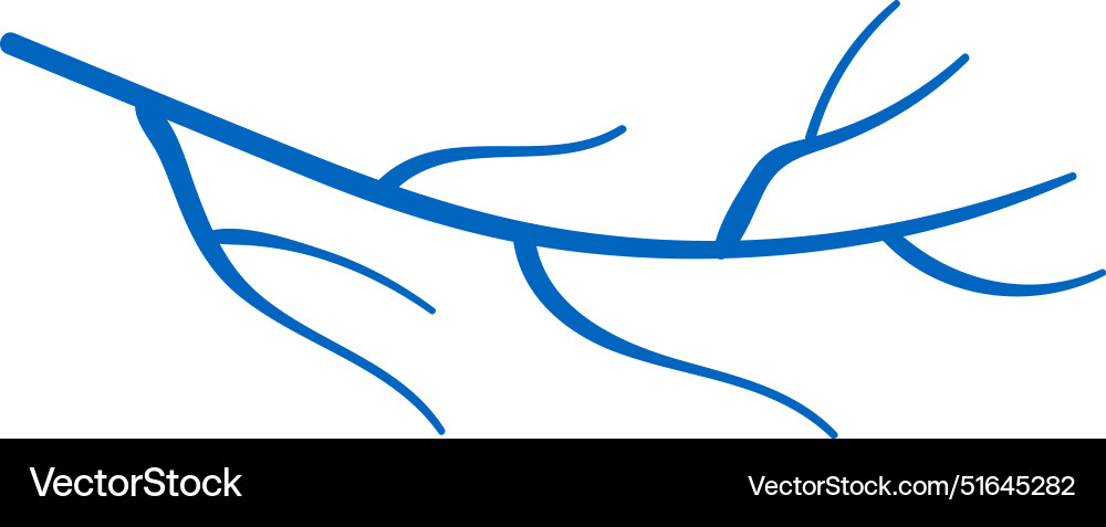 Simple blue abstract leaf drawing representing Vector Image