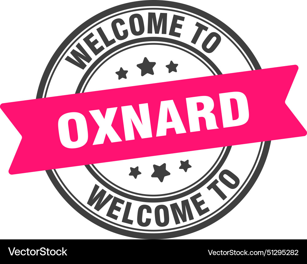 Welcome to oxnard stamp oxnard round sign Vector Image
