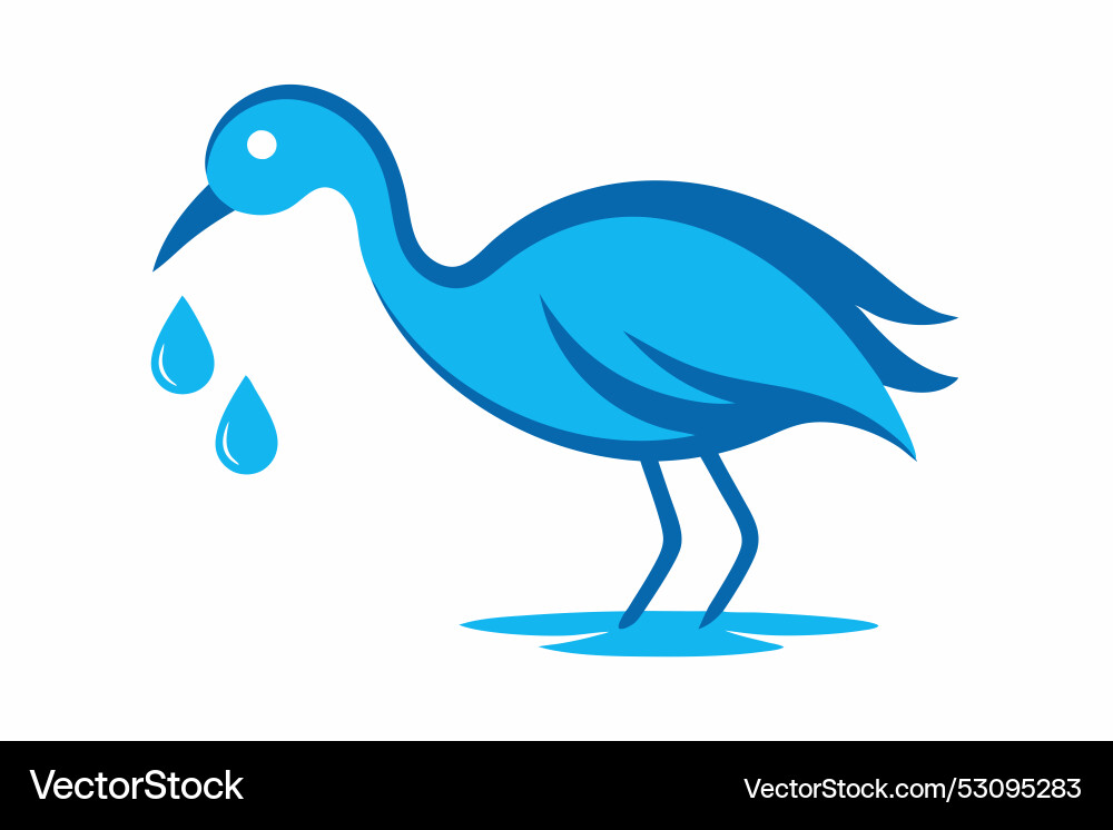Bird drinking water e Royalty Free Vector Image