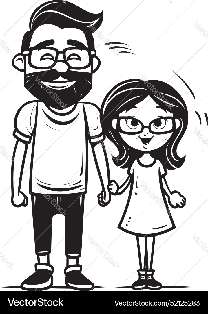Daddys pride cartoon design joyful bonding father Vector Image