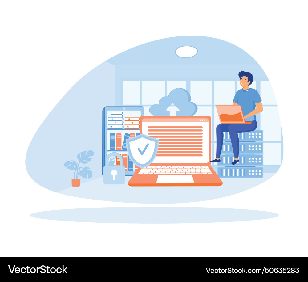 Hackers stealing personal data flat modern Vector Image