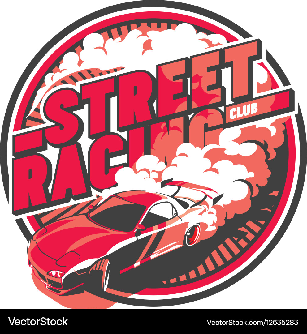 Japanese Drift Car Burnout Royalty Free Vector Image