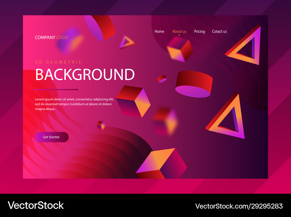 Modern gradient background landing page templates Vector Image