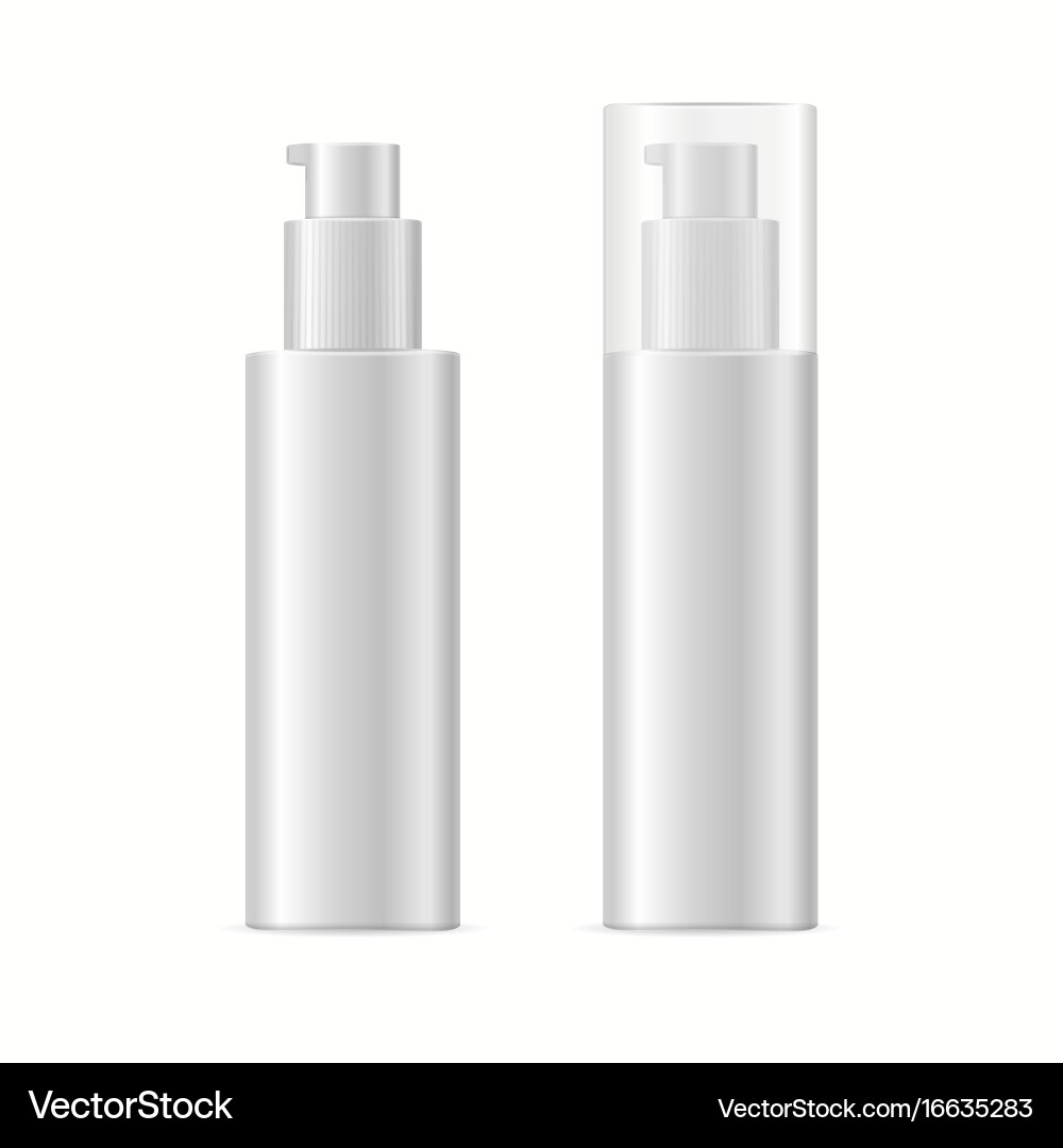Realistic template blank white spray cosmetic Vector Image