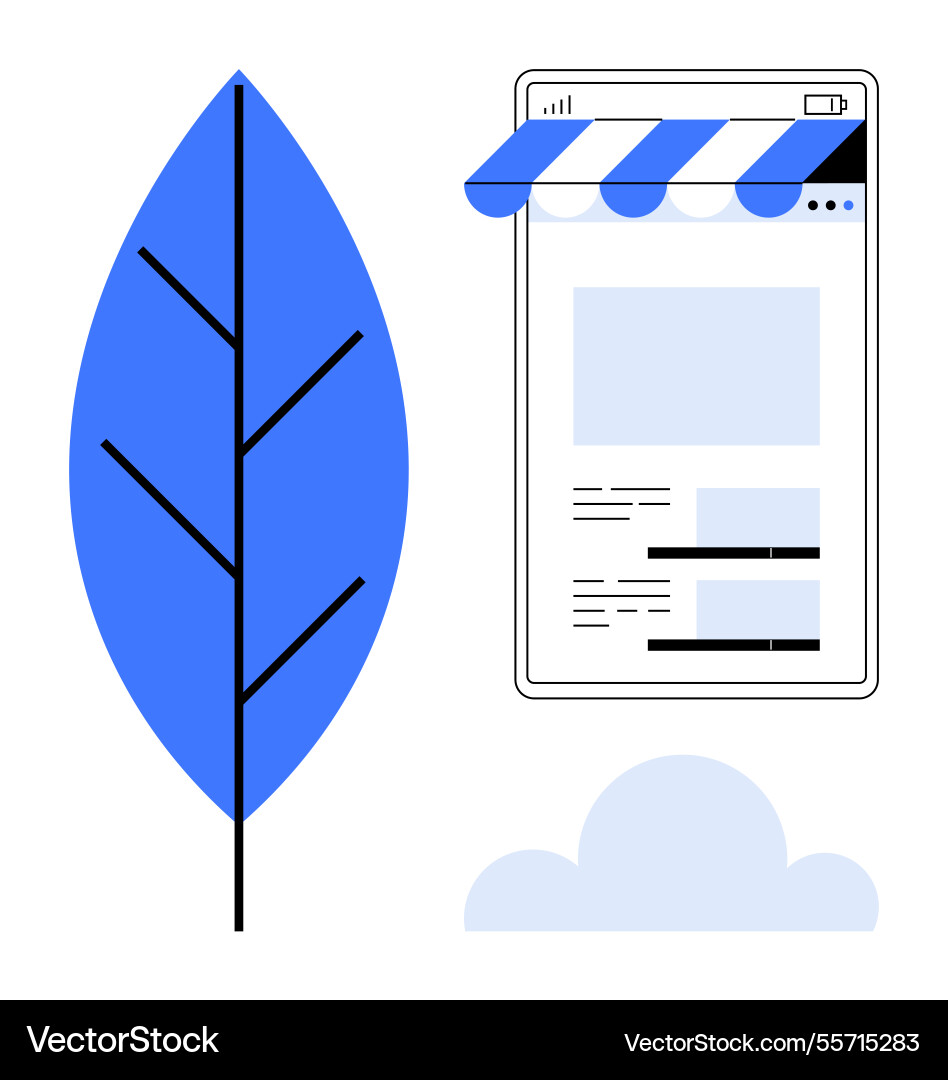 Sustainable e-commerce concept with digital Vector Image