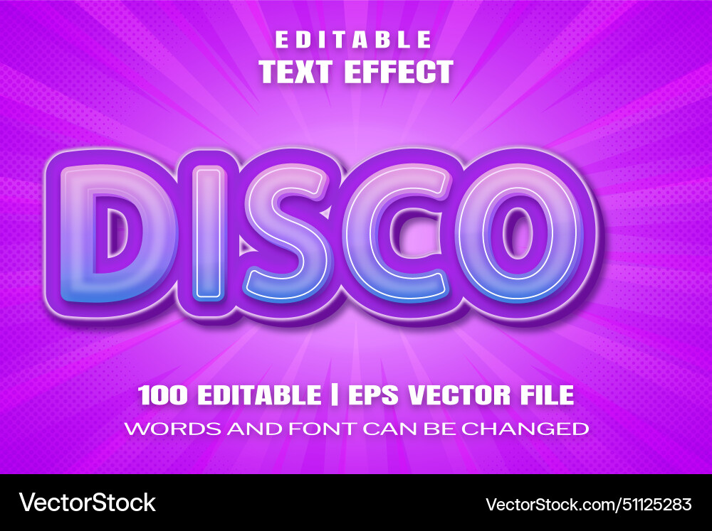 Text effects disco Royalty Free Vector Image - VectorStock