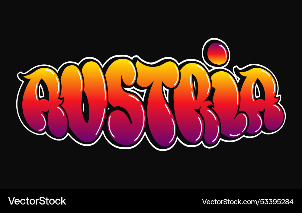 Austria - single word letters graffiti style Vector Image