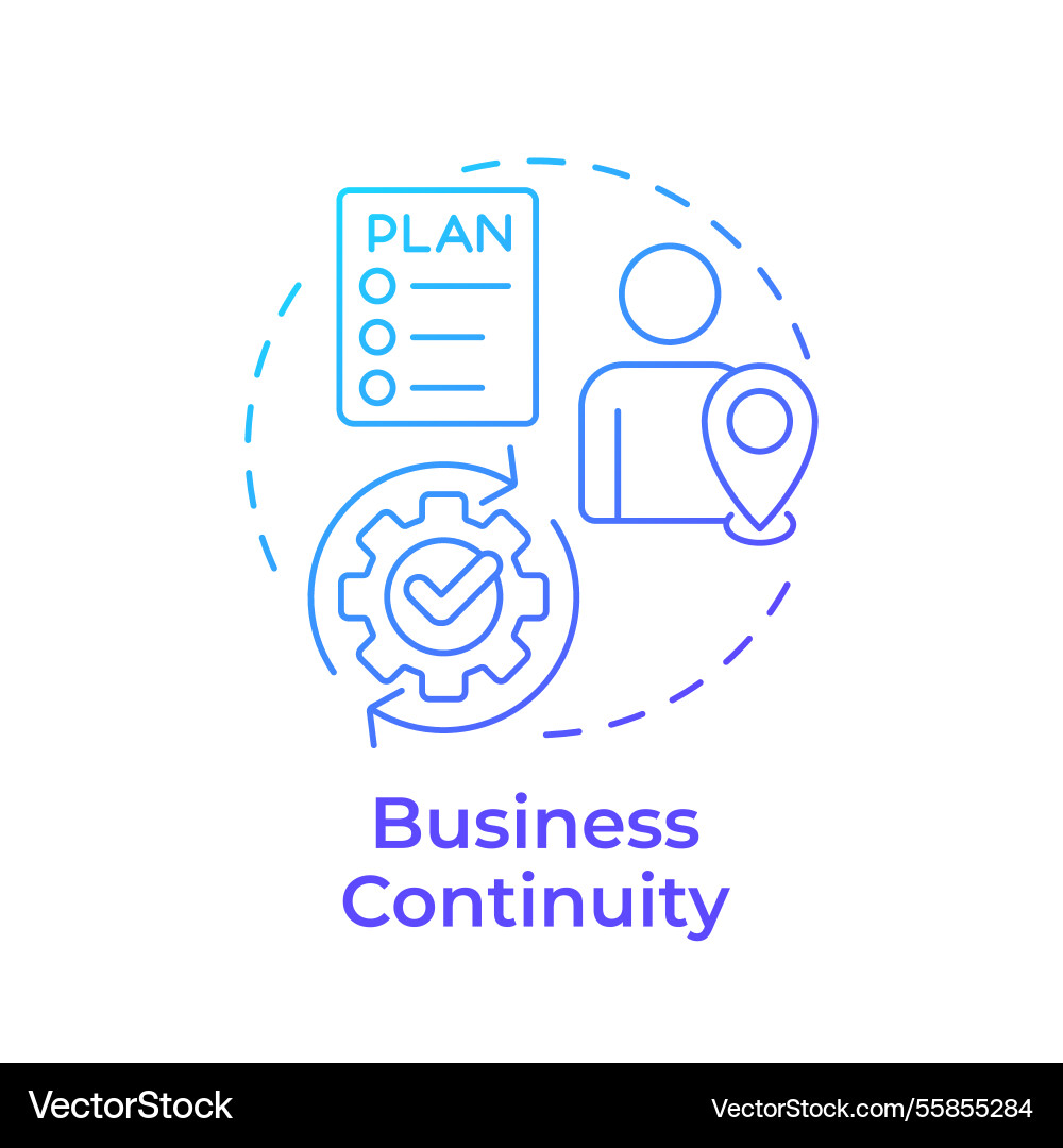 Business continuity blue gradient concept icon Vector Image