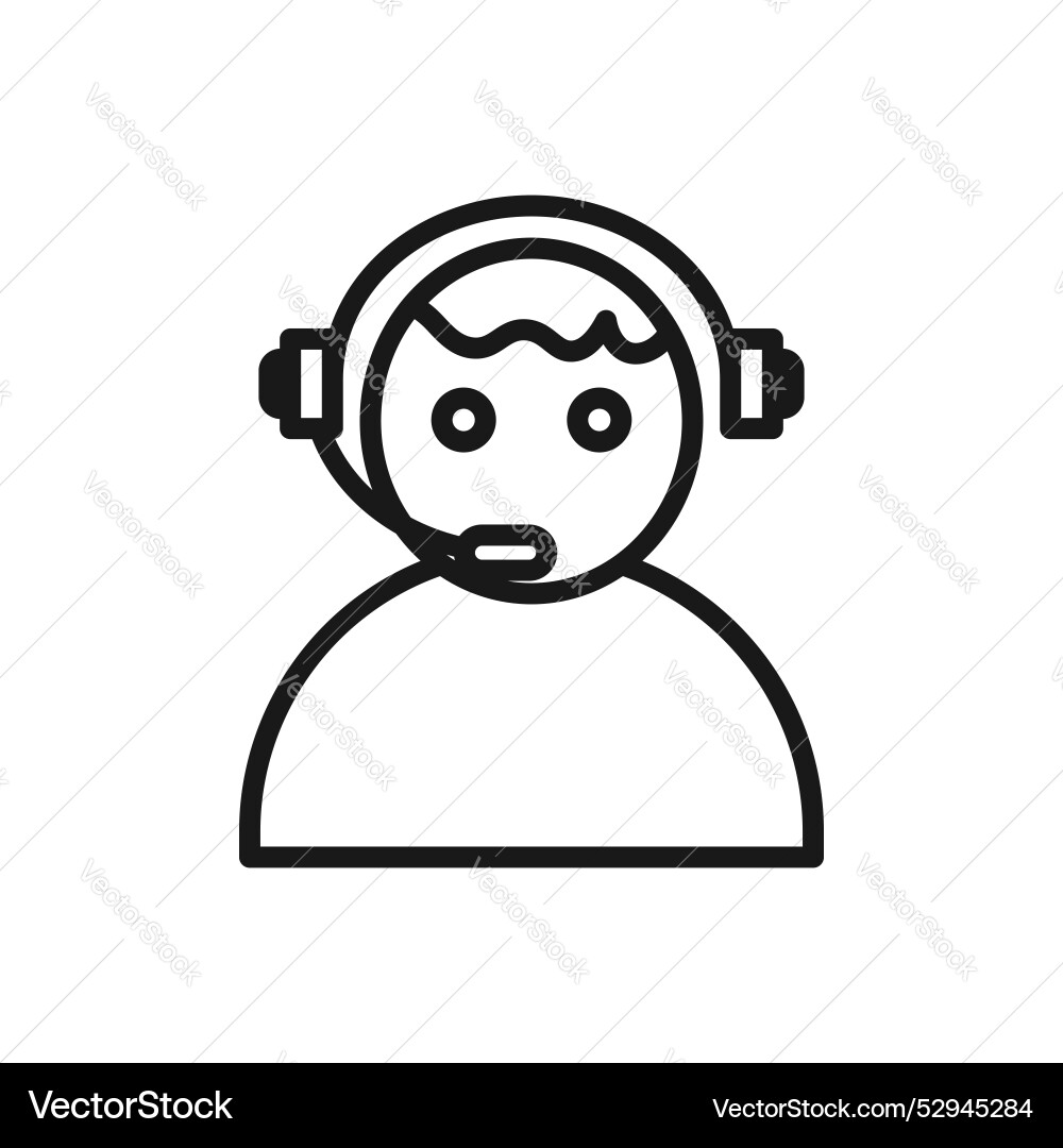 Callcenter line icon isolated on white background Vector Image