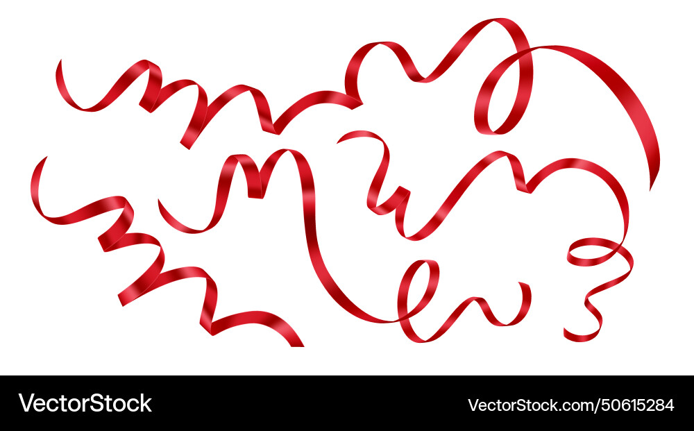 Elegant red silk ribbons perfect for ceremonial Vector Image