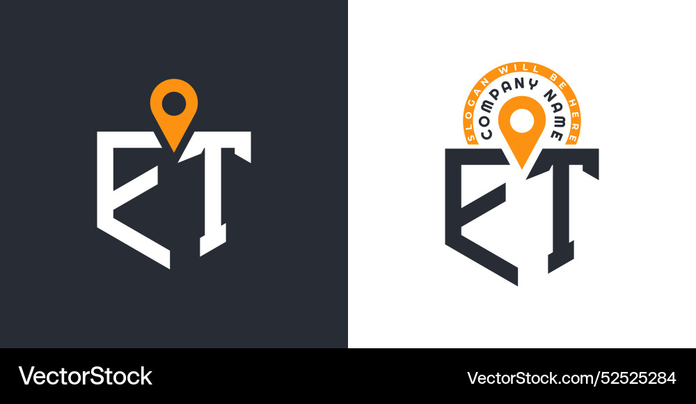 Et location logo bundle letter dual icons Vector Image