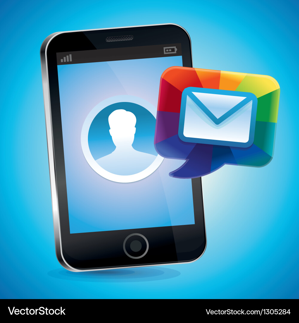 Mobile phone with touchscreen Royalty Free Vector Image
