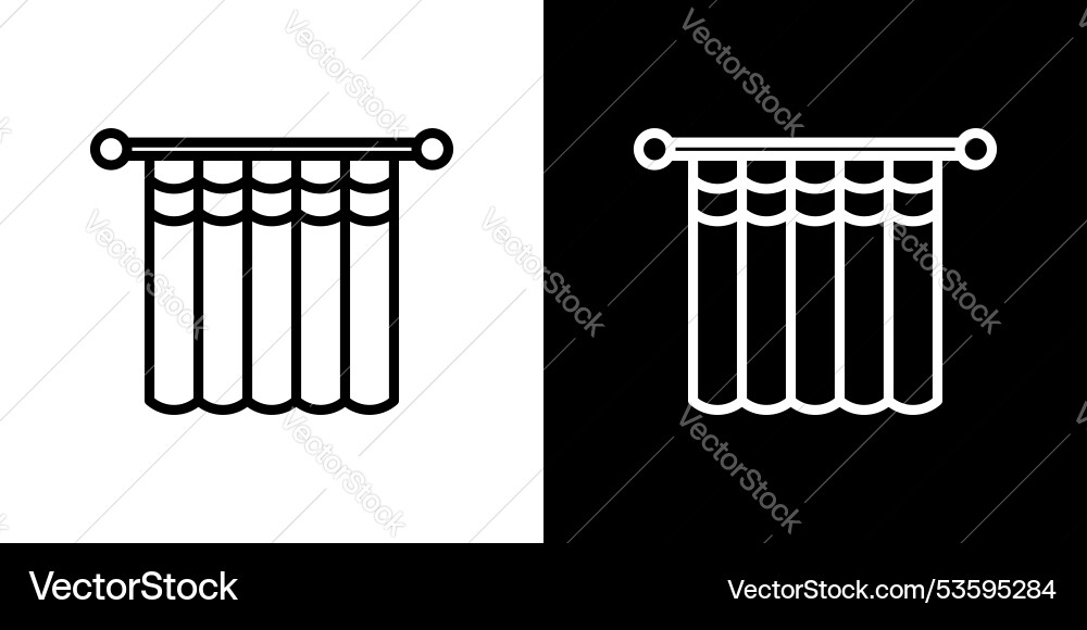 Shower curtain thin line icon set Royalty Free Vector Image