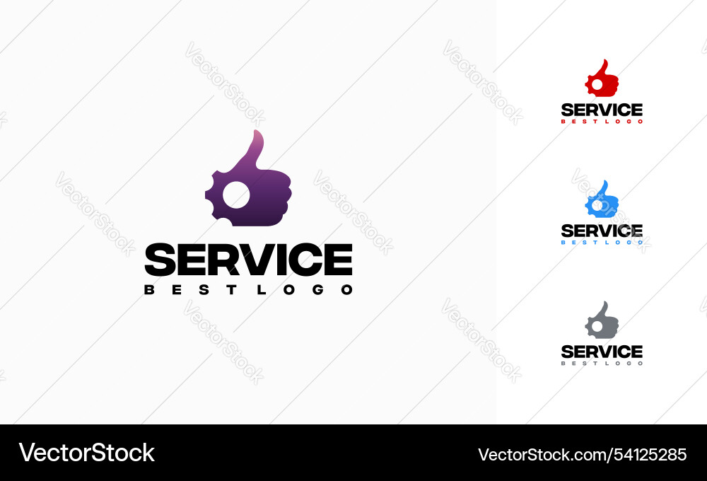 Best service logo designs concept thumb and gear Vector Image