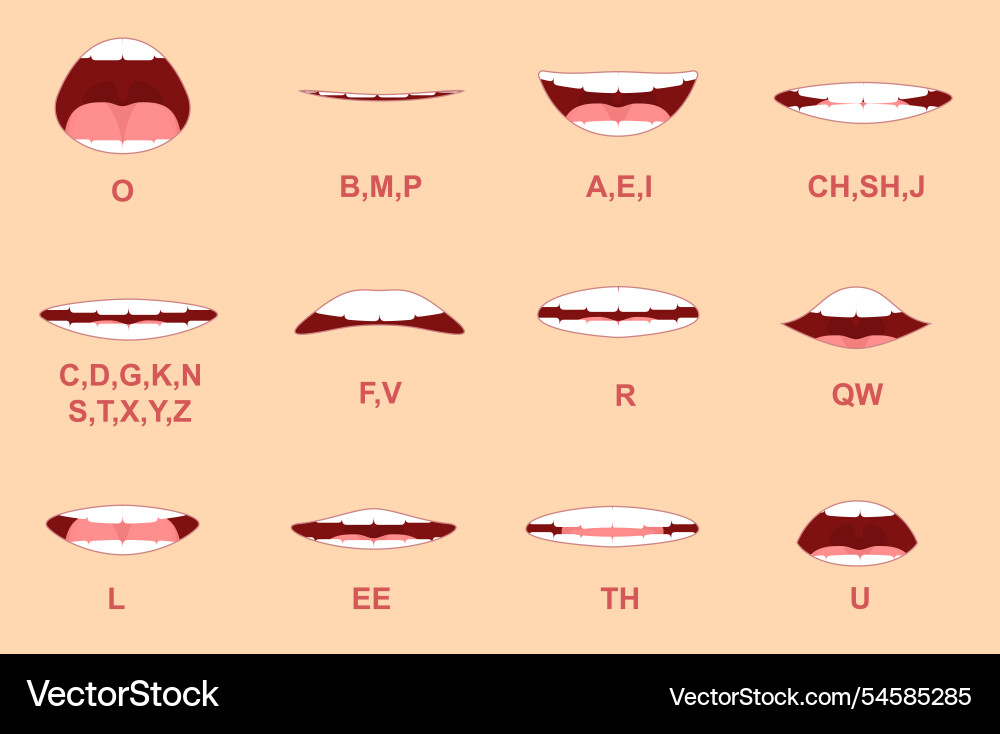Cartoon color talking mouth lips concept banner Vector Image