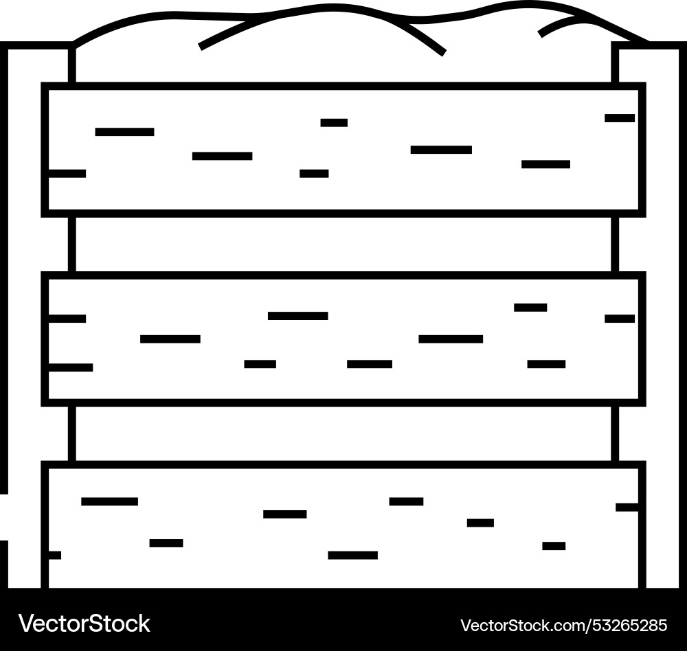 Composting waste sorting line icon Royalty Free Vector Image