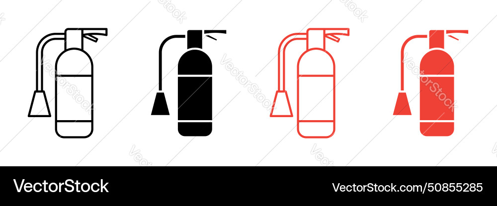 Fire extinguisher icon set fire safety extinguish Vector Image
