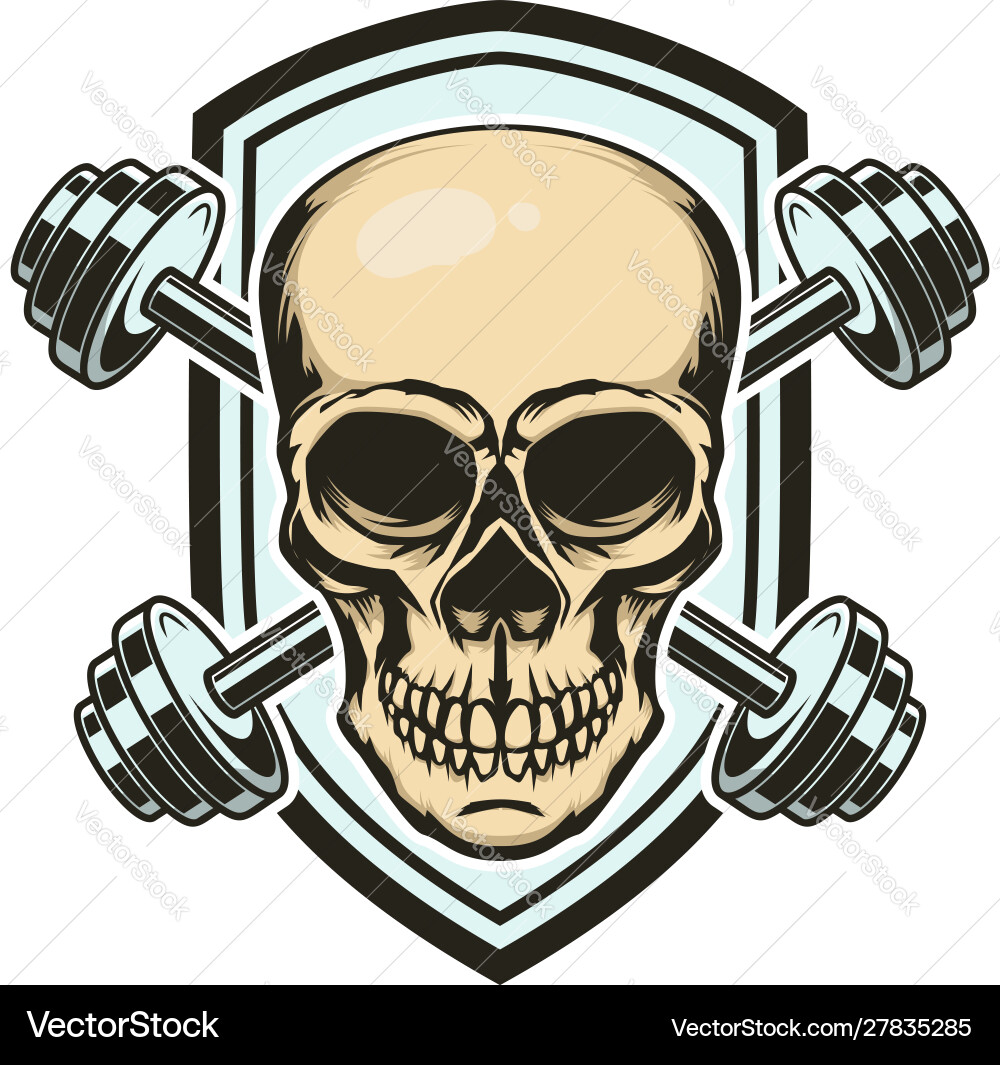 Fitness Skull Emblem Royalty Free Vector Image