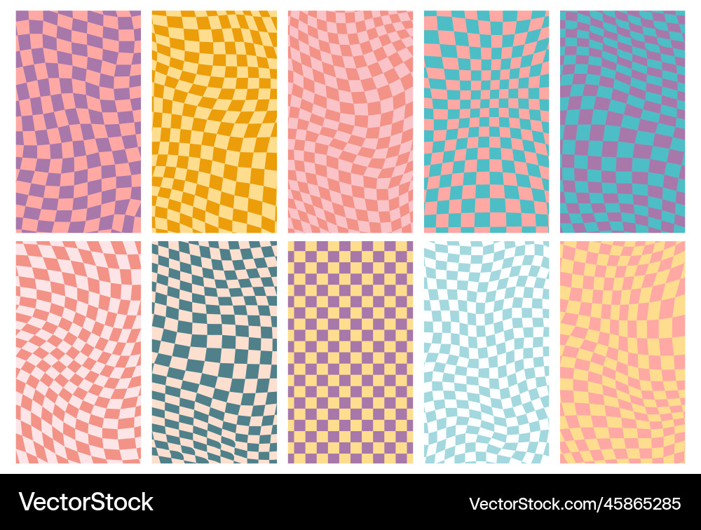 Groovy retro pattern background in psychedelic Vector Image