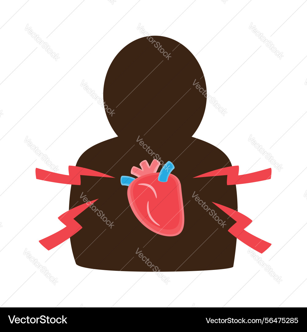 Heart attack or myocardial infarction coronary Vector Image