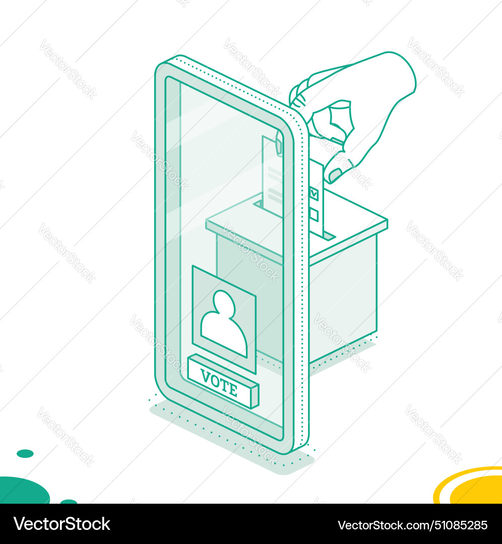 Isometric online voting and election concept Vector Image