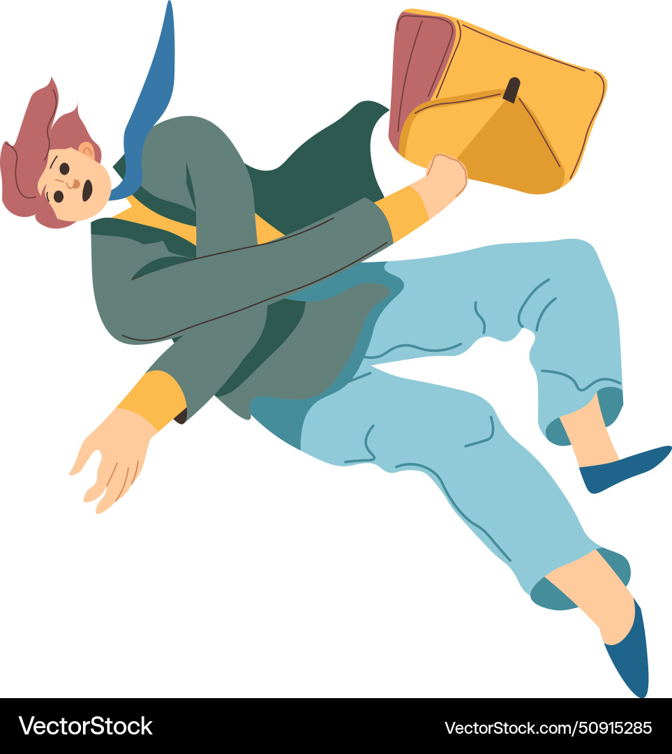Man with briefcase falling down by accident Vector Image