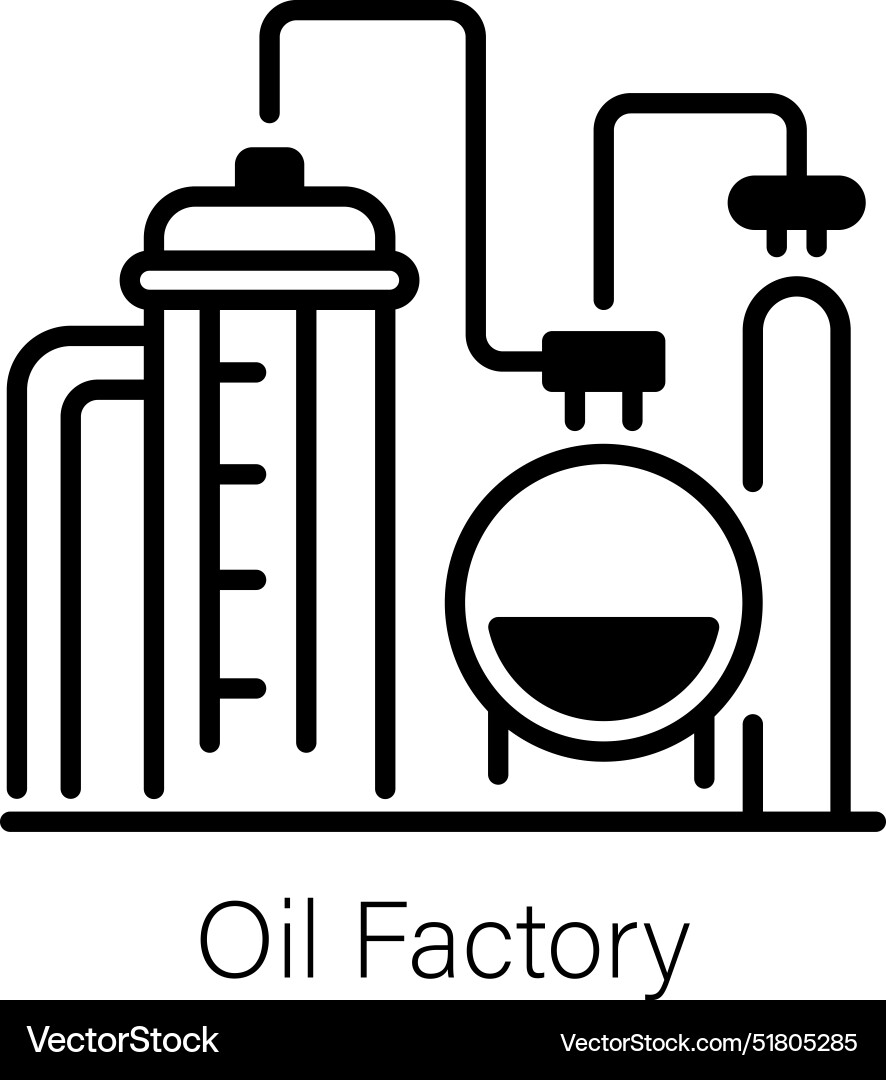 Oil factory Royalty Free Vector Image - VectorStock