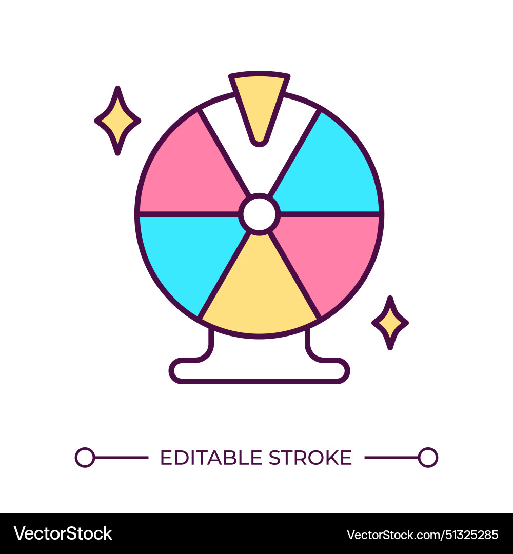 Prize wheel rgb color icon Royalty Free Vector Image