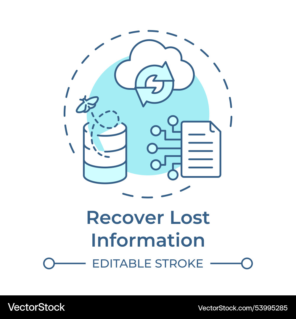 Recover lost information soft blue concept icon Vector Image