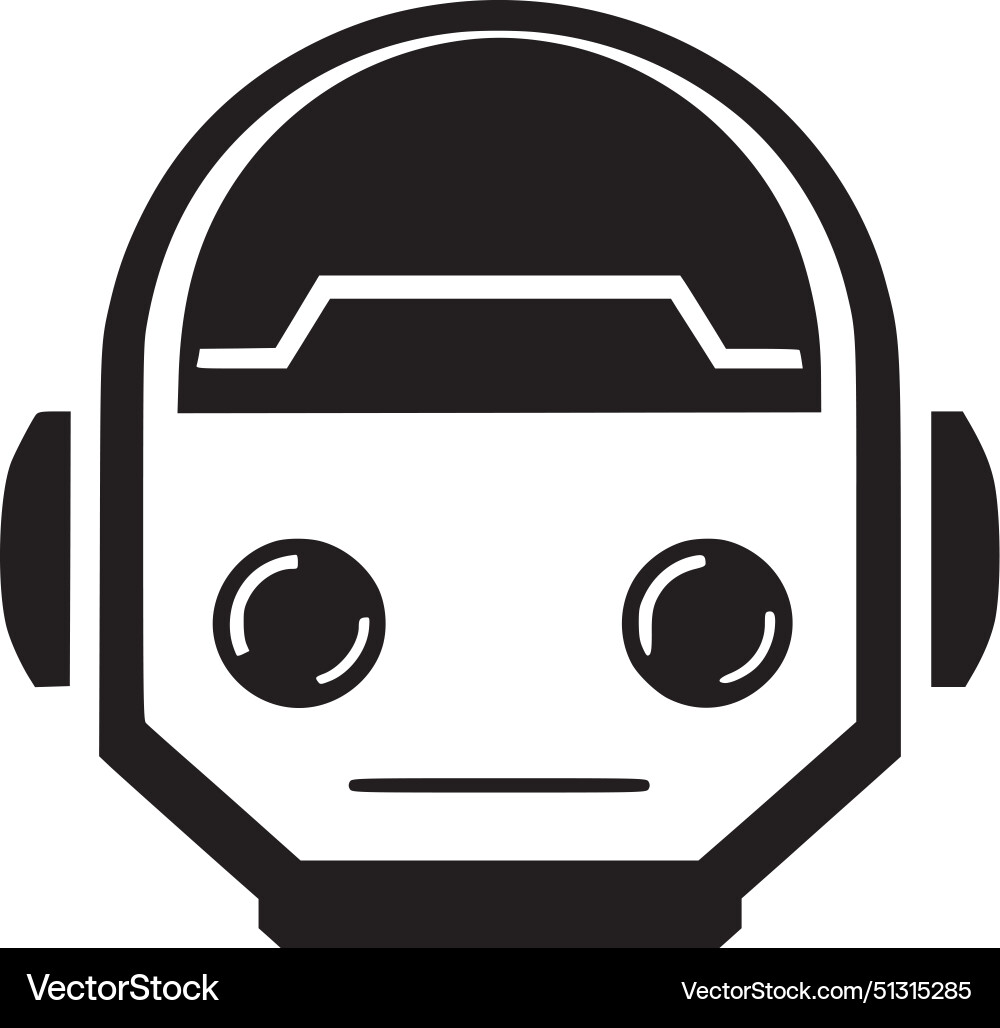 Robot - minimalist and flat logo Royalty Free Vector Image