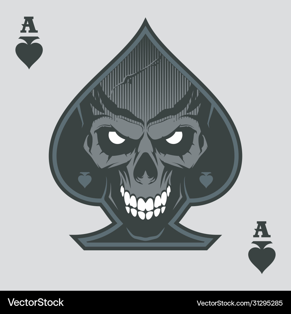 Skull & Spade Emblem Royalty Free Vector Image