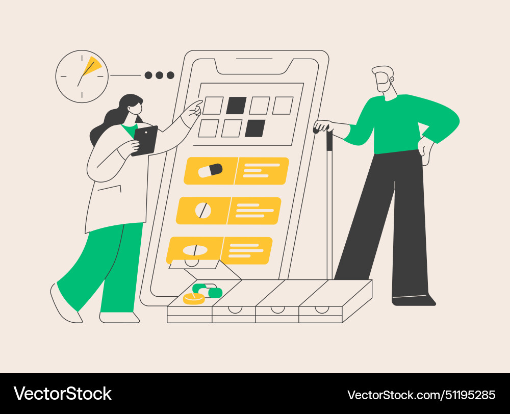 Smart pill boxes abstract concept Royalty Free Vector Image