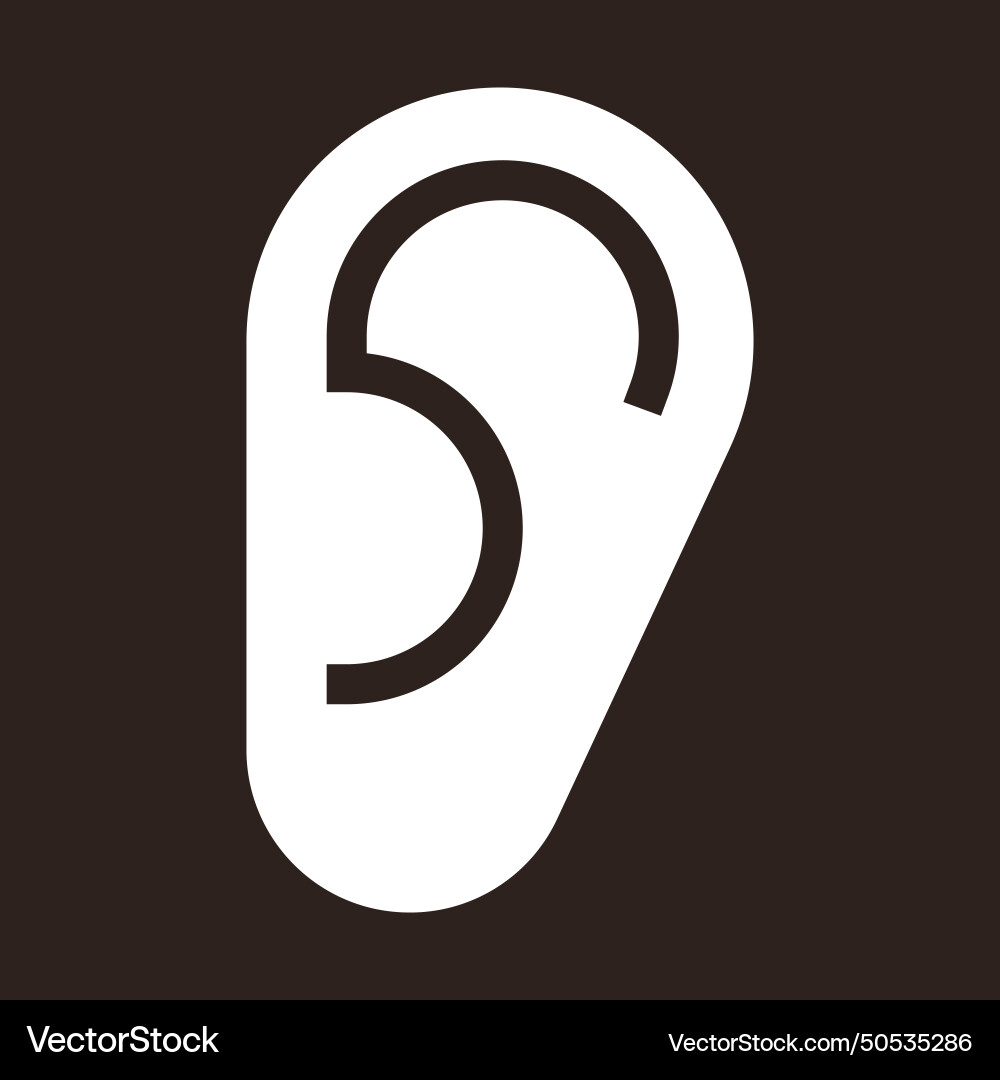 Ear icon hearing symbol Royalty Free Vector Image