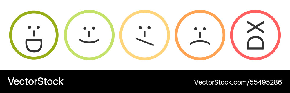 Feedback colored rating scale icon editable stroke