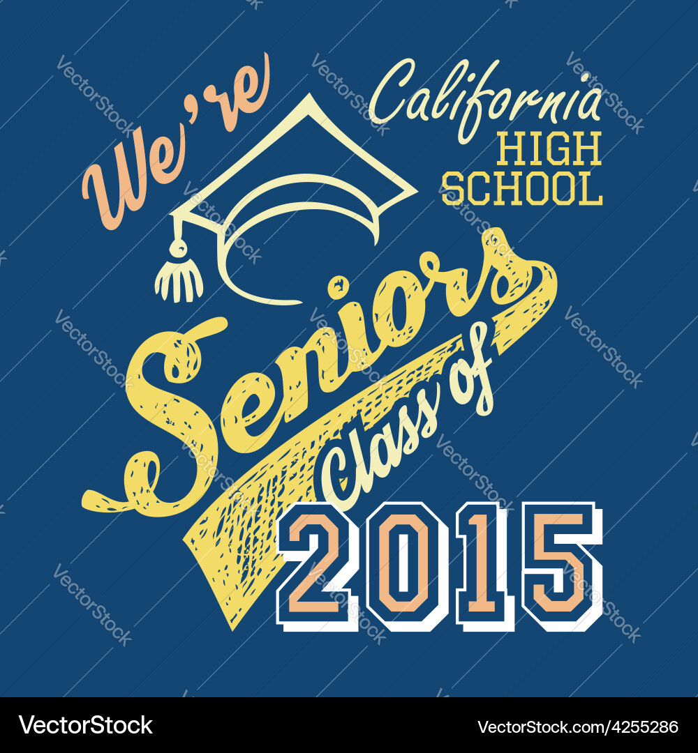 High School Graduation T-Shirt Royalty Free Vector Image
