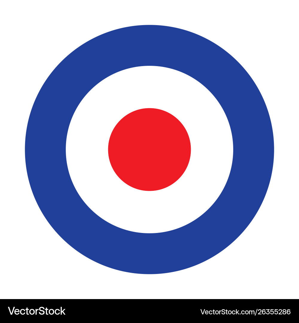 Mod target raf roundel royal air force badge sign Vector Image