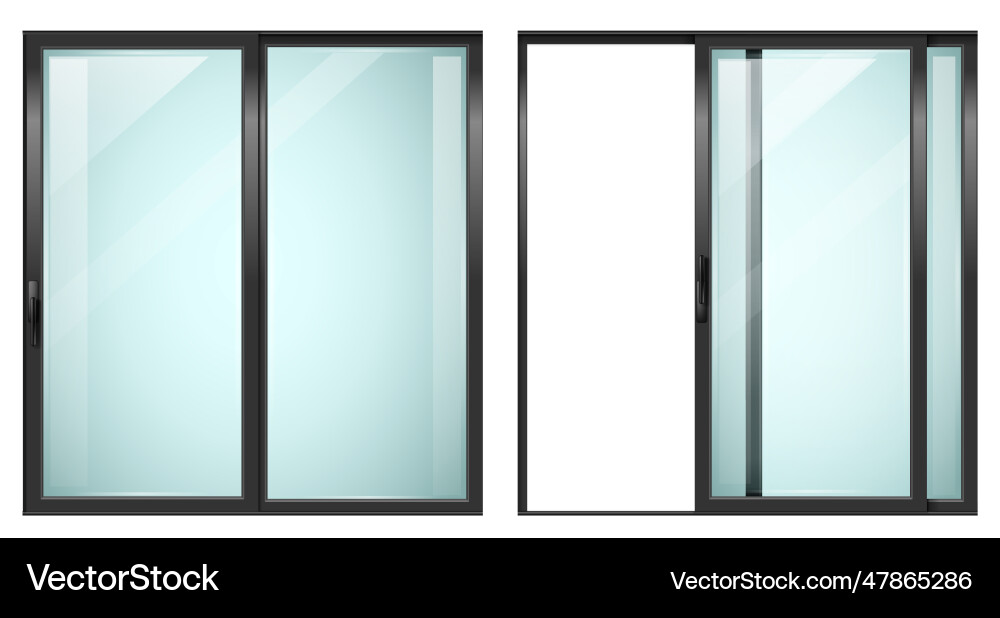 Modern Black Sliding Door Royalty Free Vector Image