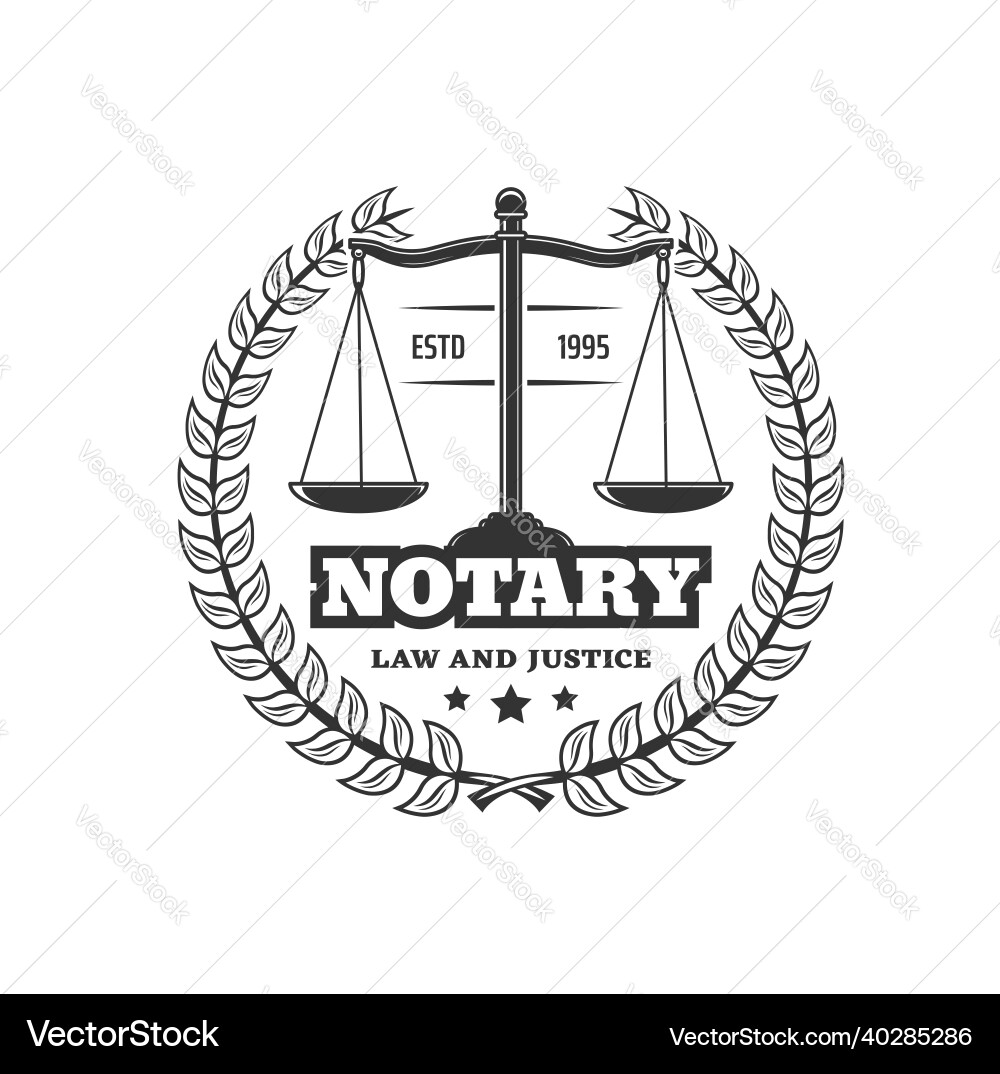 Notary service icon notarial office emblem Vector Image