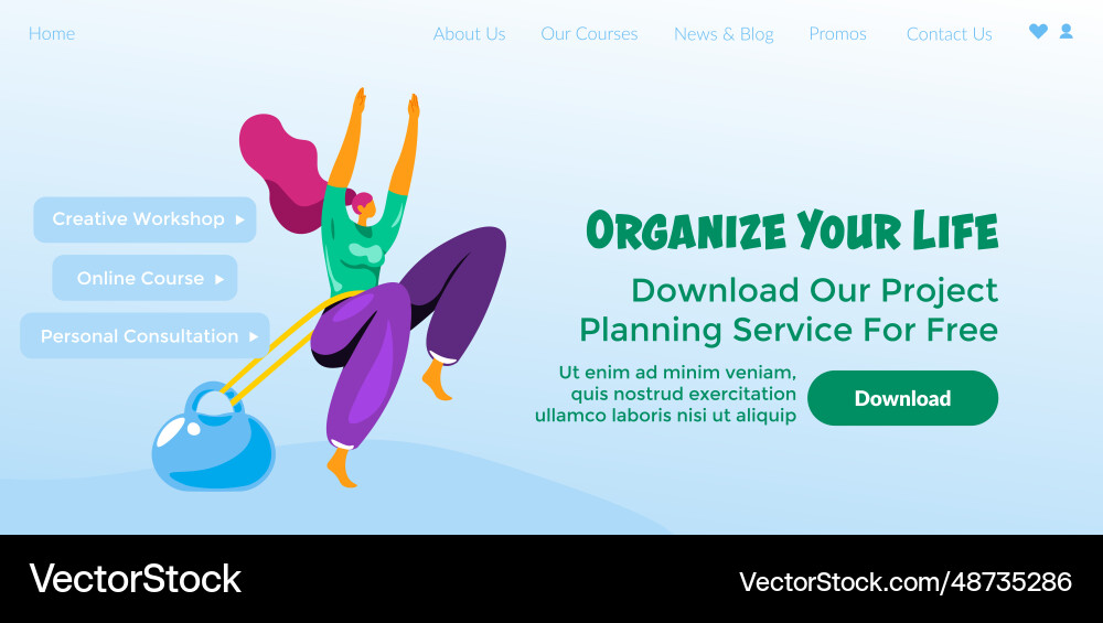 Organize your life download project planning Vector Image