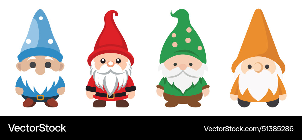 Set of cute gnome Royalty Free Vector Image - VectorStock