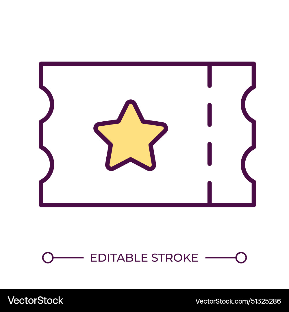 Ticket rgb color icon Royalty Free Vector Image