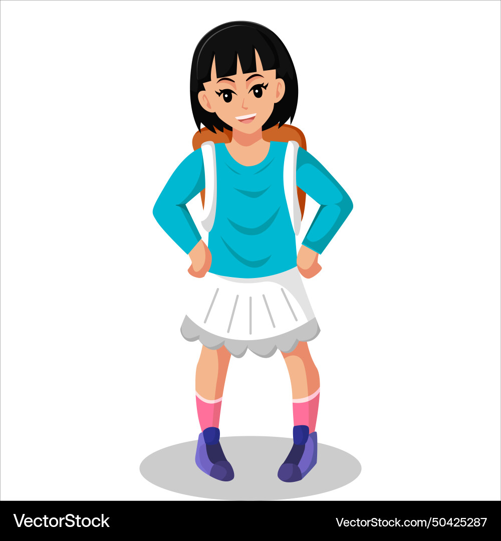 Adventurous little girl character design Vector Image