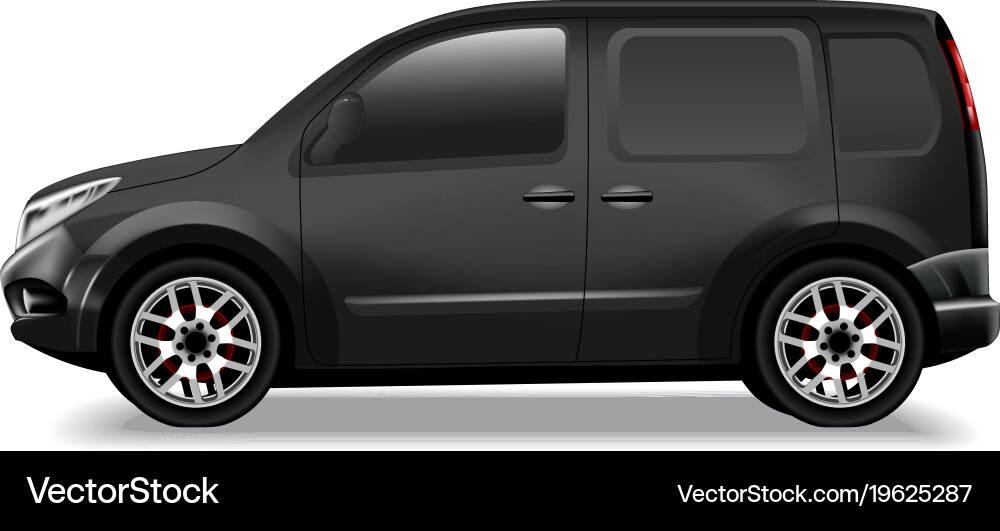 Black Cargo Van Mockup Royalty Free Vector Image