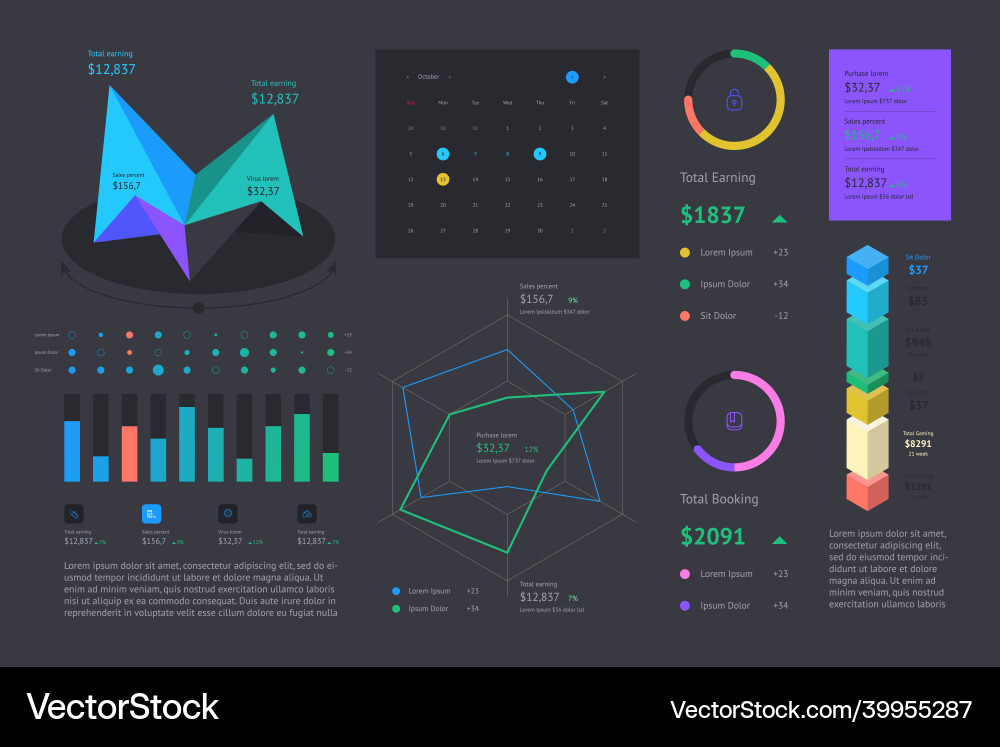 Elements of infographics and statistics Royalty Free Vector