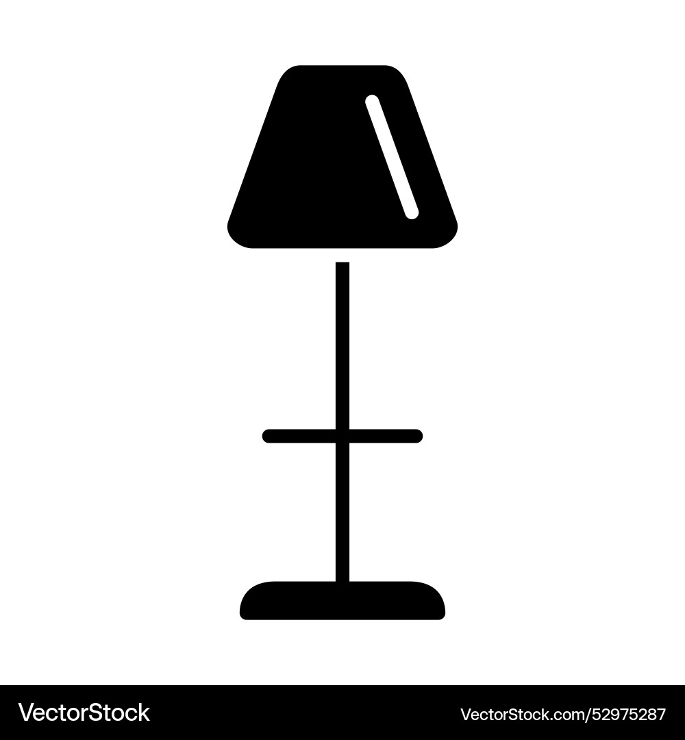 Floor lamp icon night sign Royalty Free Vector Image