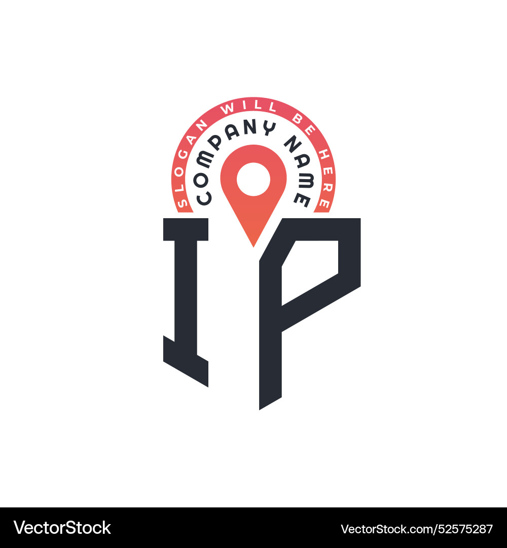 Ip location logo design for human resources Vector Image