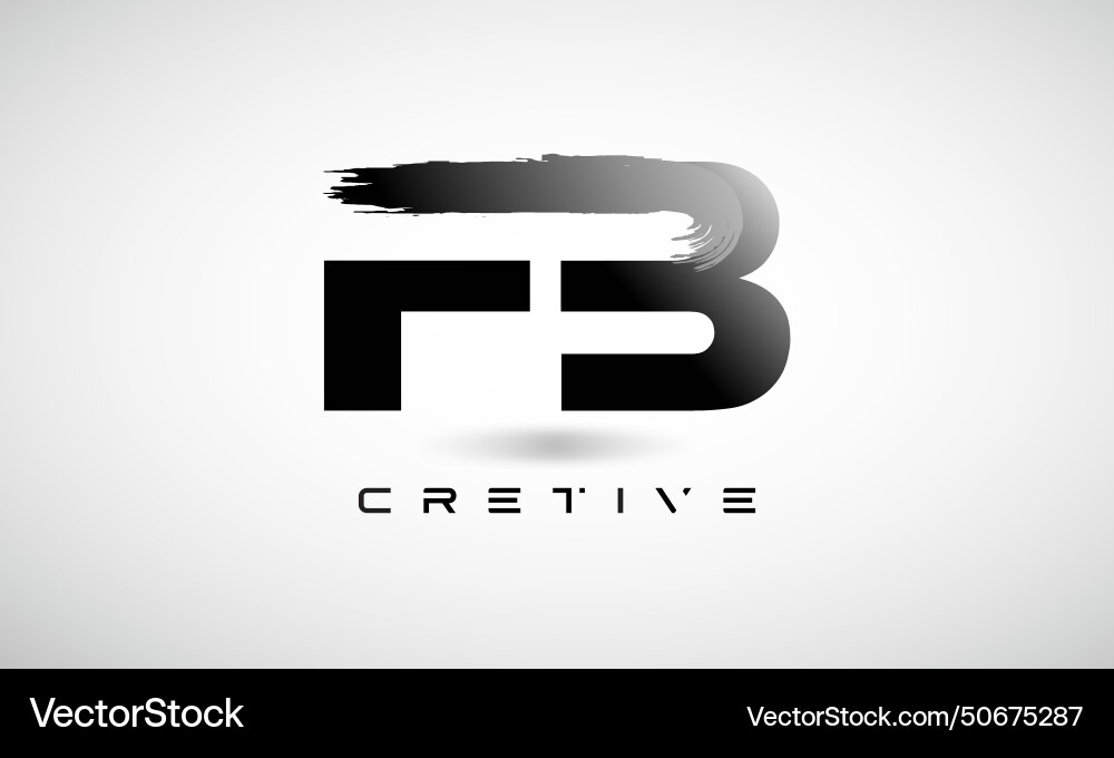 Letter fb logo logotype icon concept with brush st